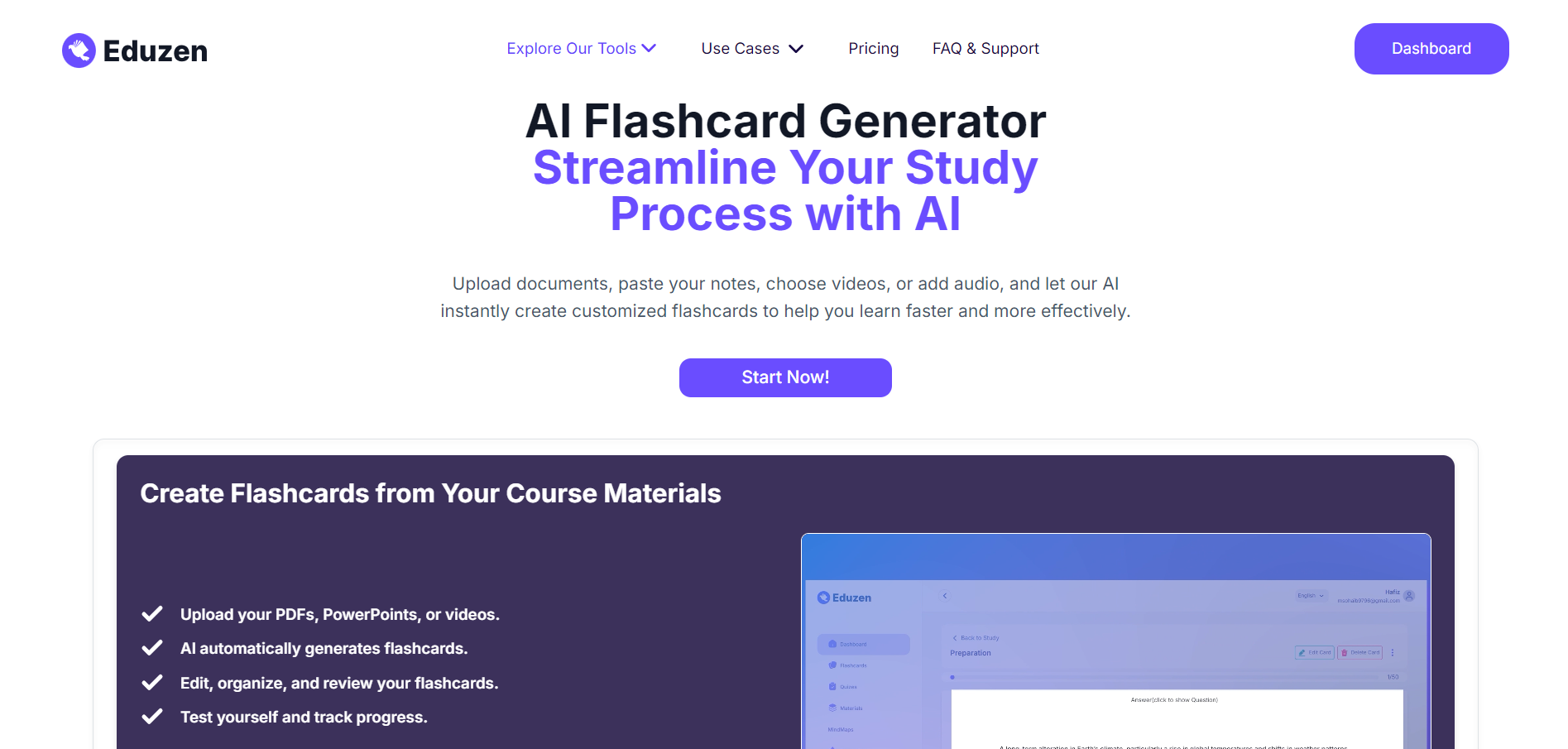 AI Flashcard Generator | Eduzen - Create Flashcards Fast